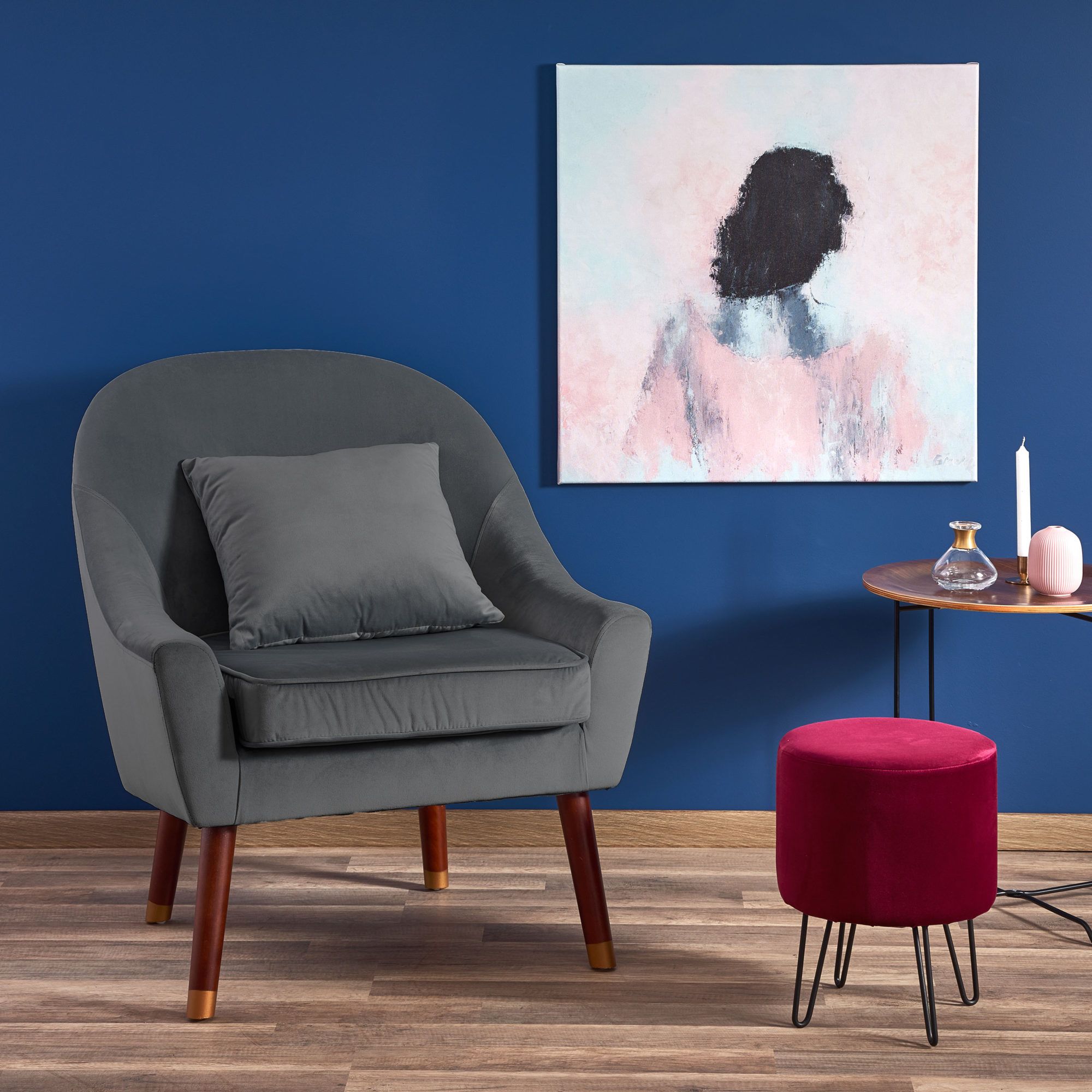 Fauteuil Cordell - Gris - Fauteuils en tissu - Trendrum.fr