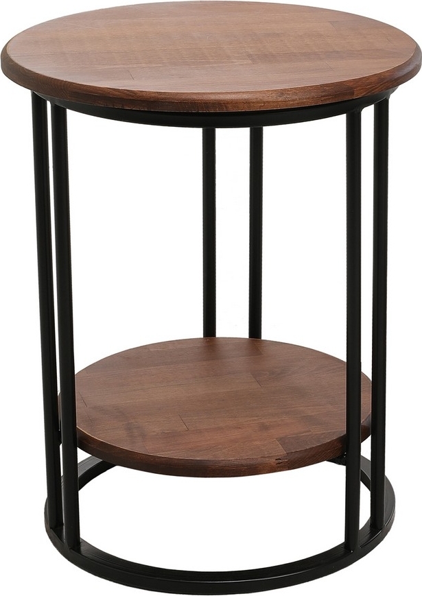 Table d'appoint Plodd Ø45 cm - Noir/noyer - Tables d'appoint et petites ...
