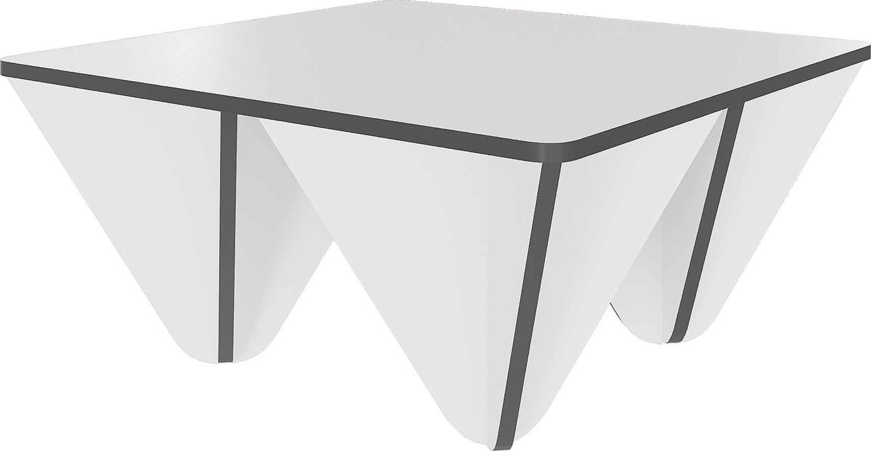 Table basse Adamas 80 x 80 cm - Blanc/anthracite - Table basse en bois ...