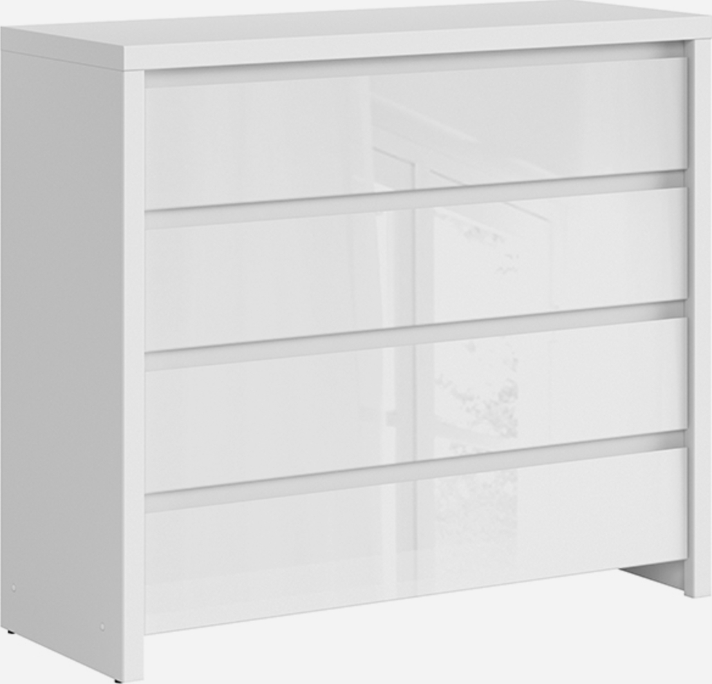 Commode Caspian 105 x 92 cm - Blanc brillant - 419,99 € - Commodes ...