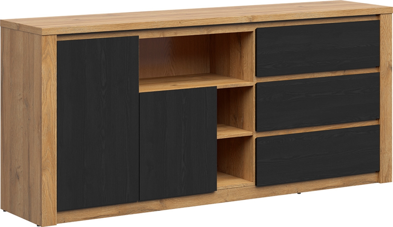 Buffet Walton - Chêne/noir - Buffets et consoles - Trendrum.fr