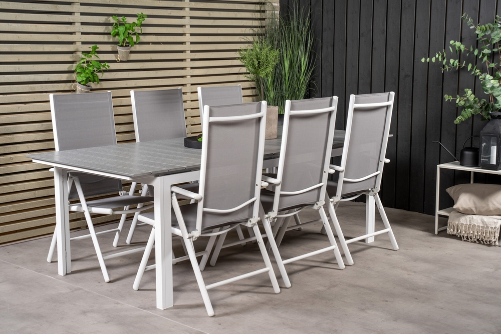 Groupe de repas extérieur Levels avec 6 chaises position Break - Gris ...