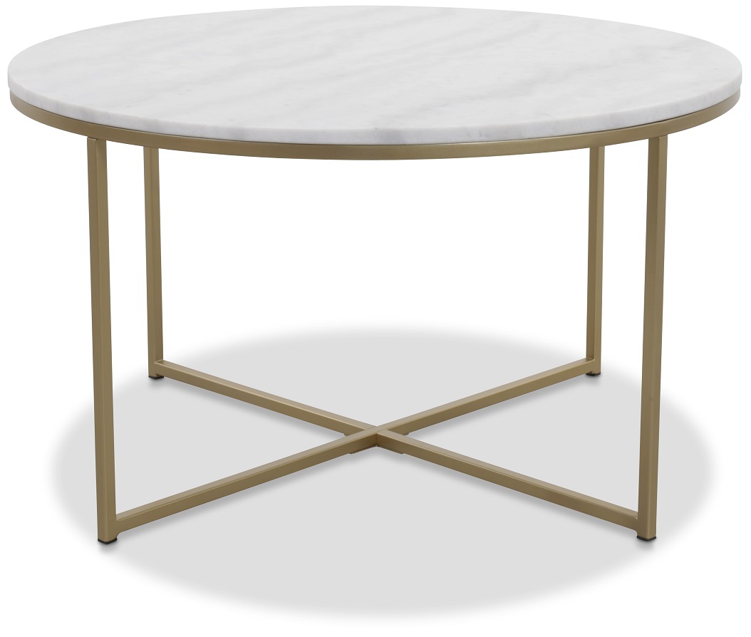 Table basse ronde Maryland en marbre clair Ø85 cm - Tables basses en ...