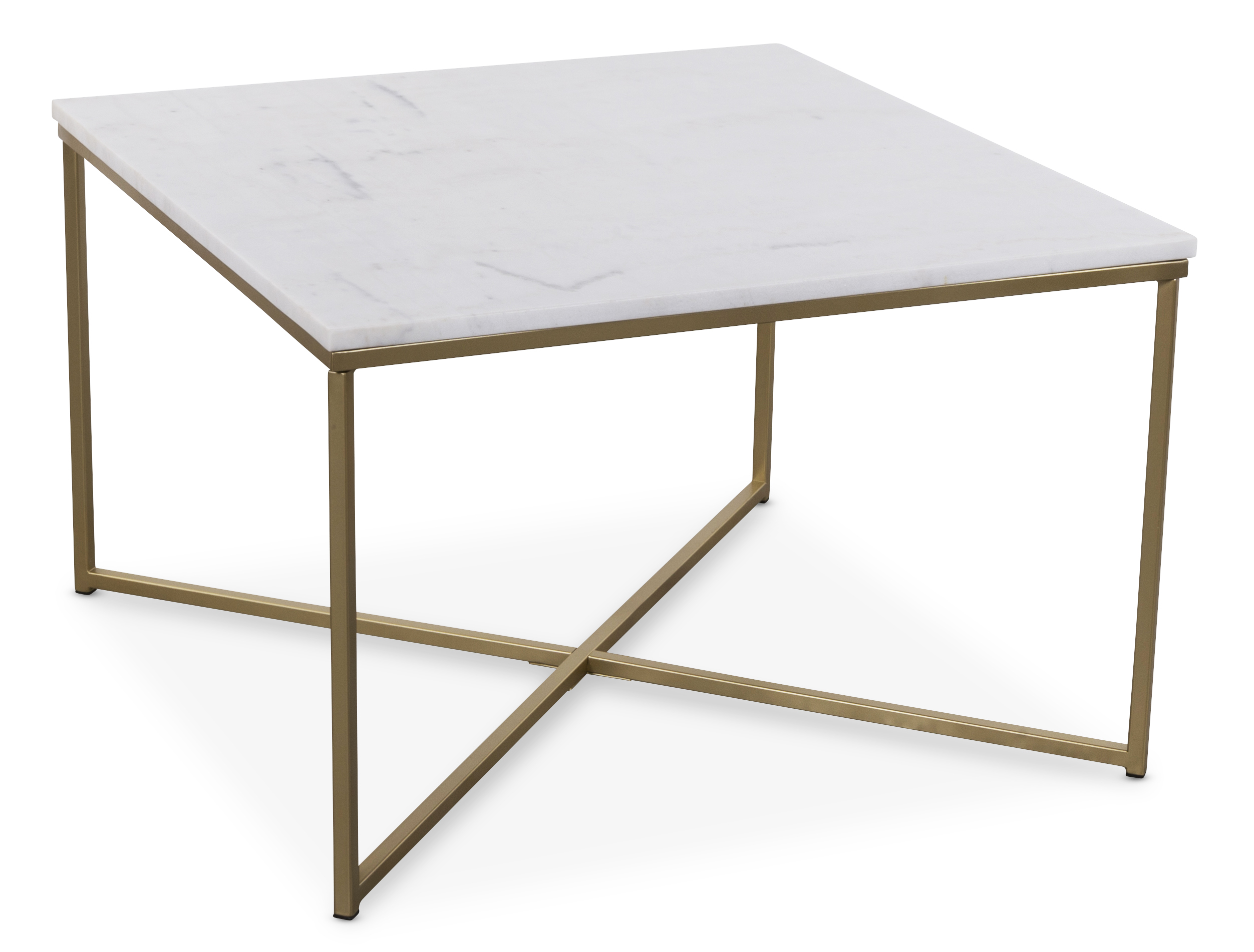Table basse Maryland en marbre 75x75 cm piètement laiton mat - Tables ...