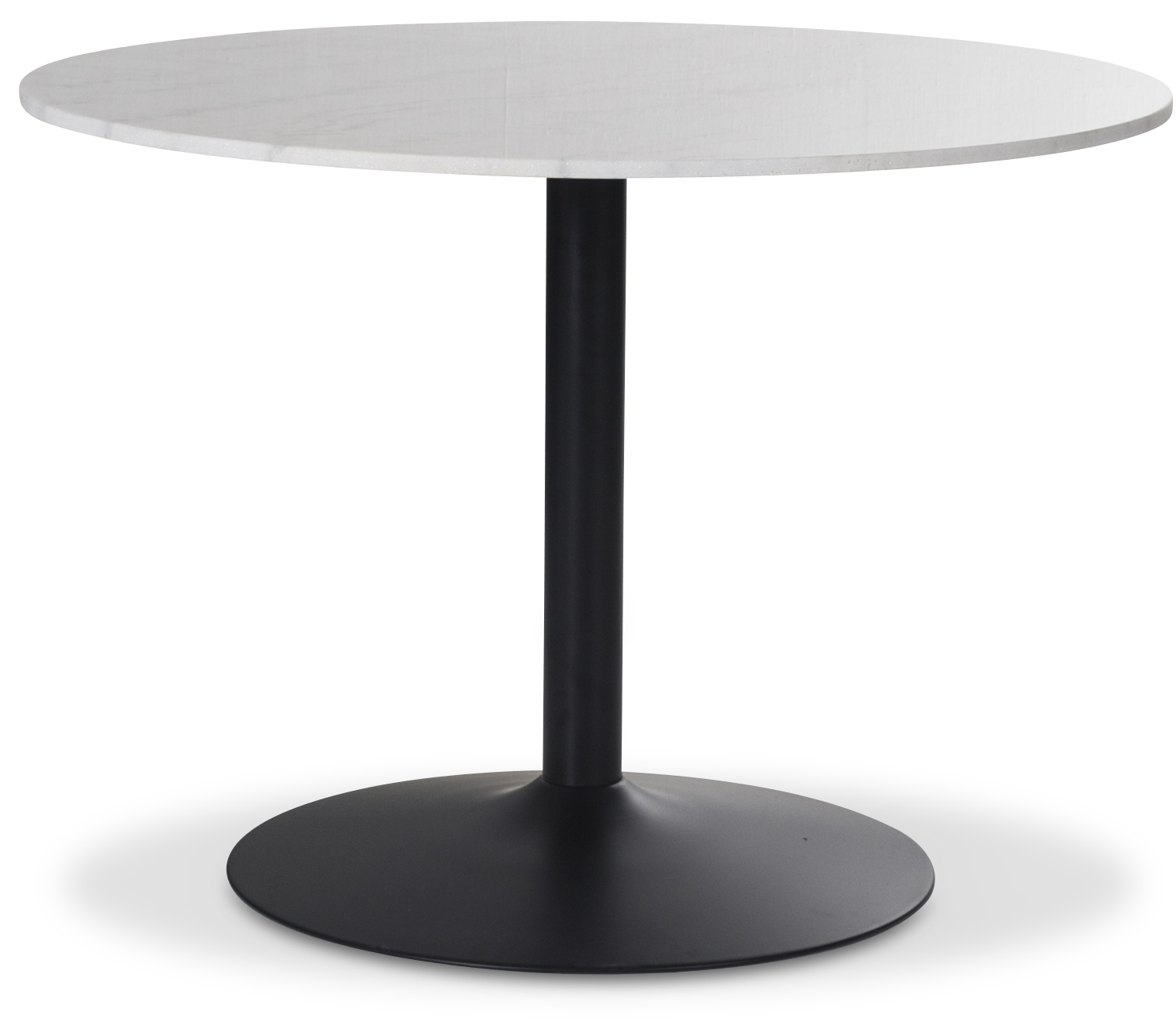 Table à manger ronde Plaza Ø106 cm - Marbre blanc/pied noir - Tables ...