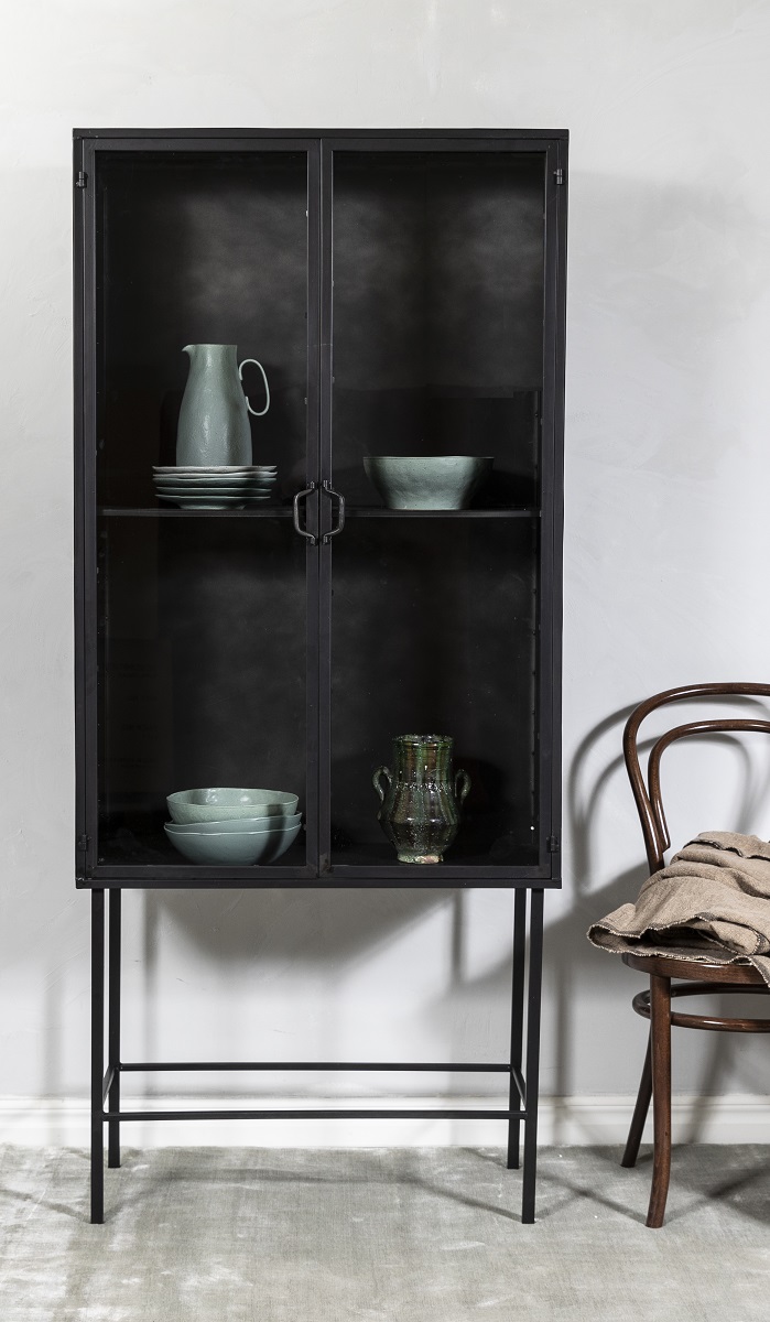 Vitrine industrielle en métal - Métal / Verre + Pieds de meubles ...