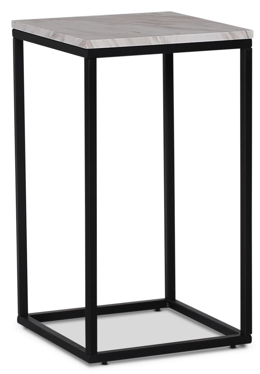 Table d'appoint Shanghai 40x40 cm - Marbre clair - Tables de chevet ...