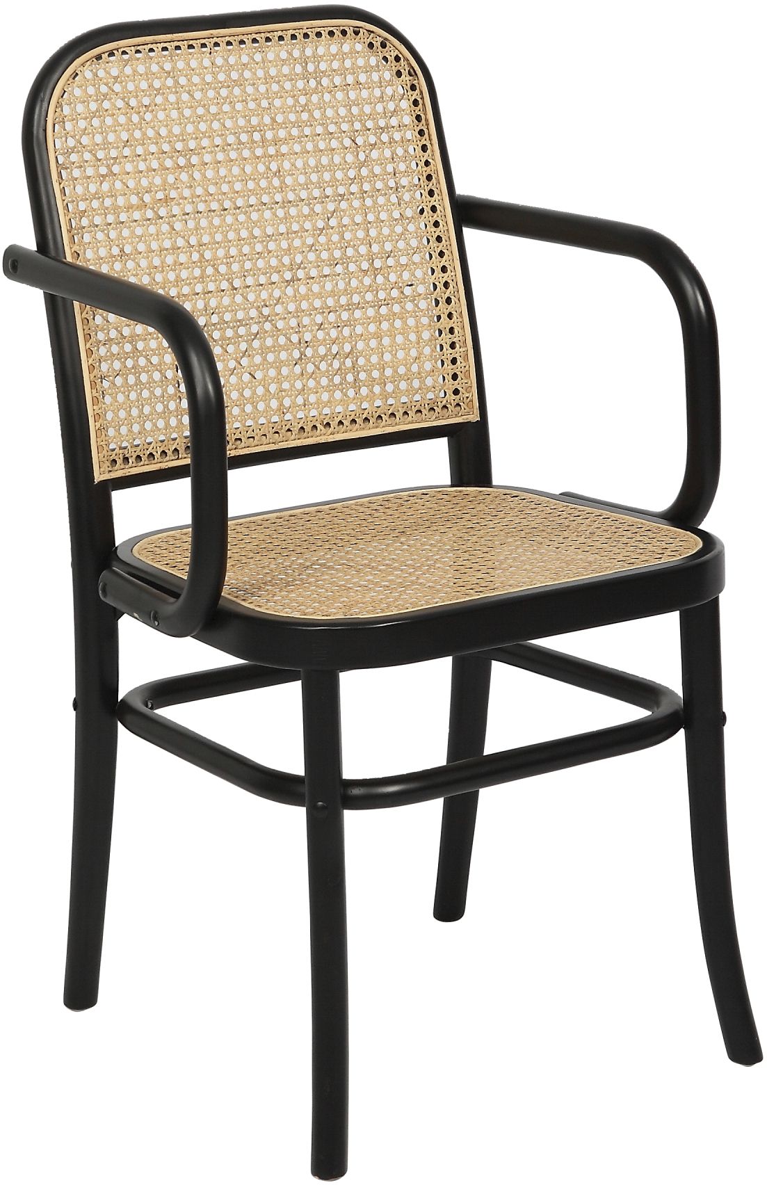 Chaise Tone frame en bois courbé - Rotin/noir - Fauteuils - Trendrum.fr