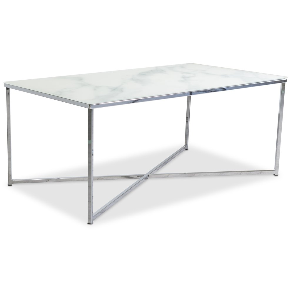 Table basse Palasso 110 cm - Chrome / Marbrure claire - Tables basses ...